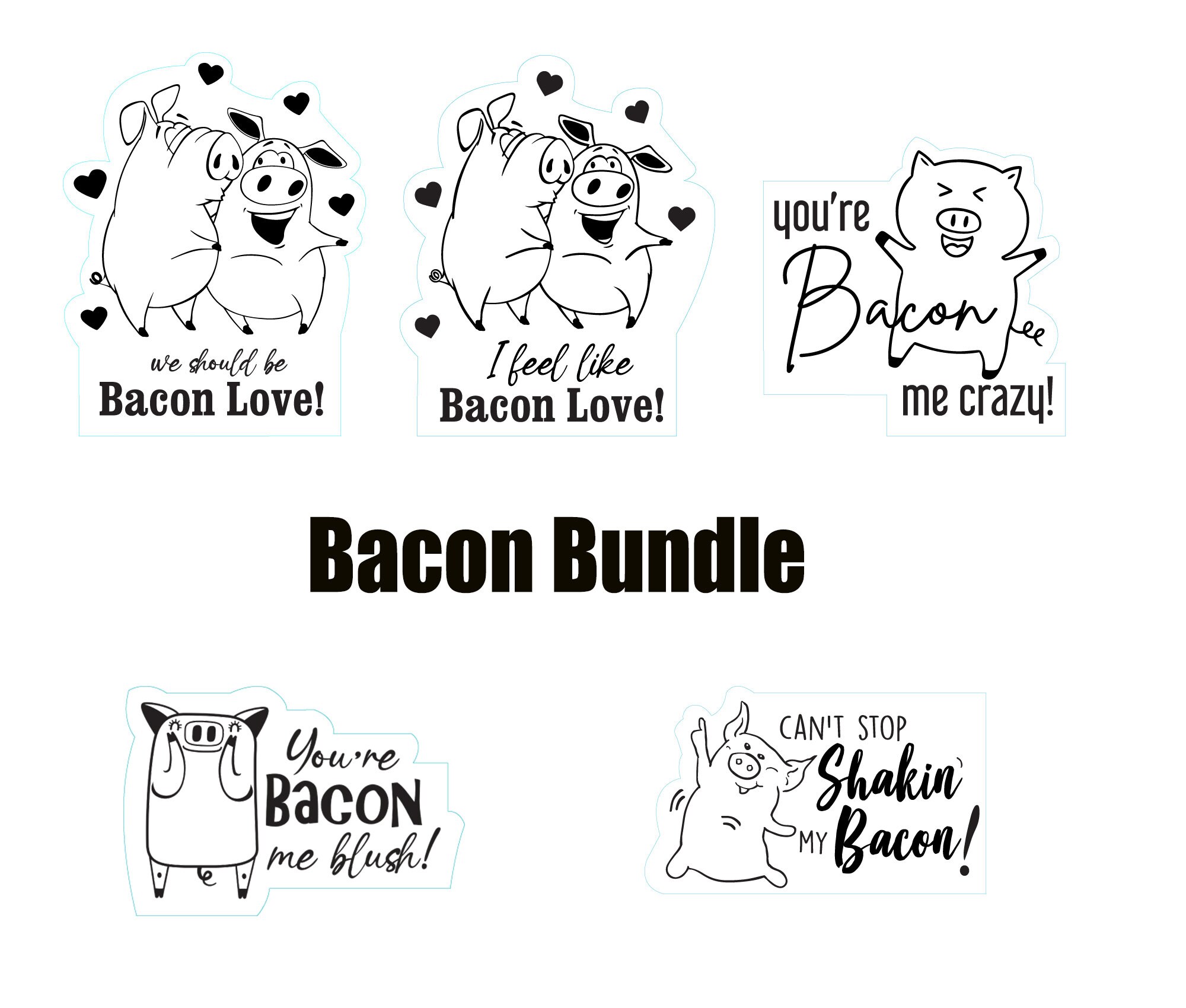 Bacon SVG Bundle Laser Engrave Bundle Bacon Quote Laser - Etsy