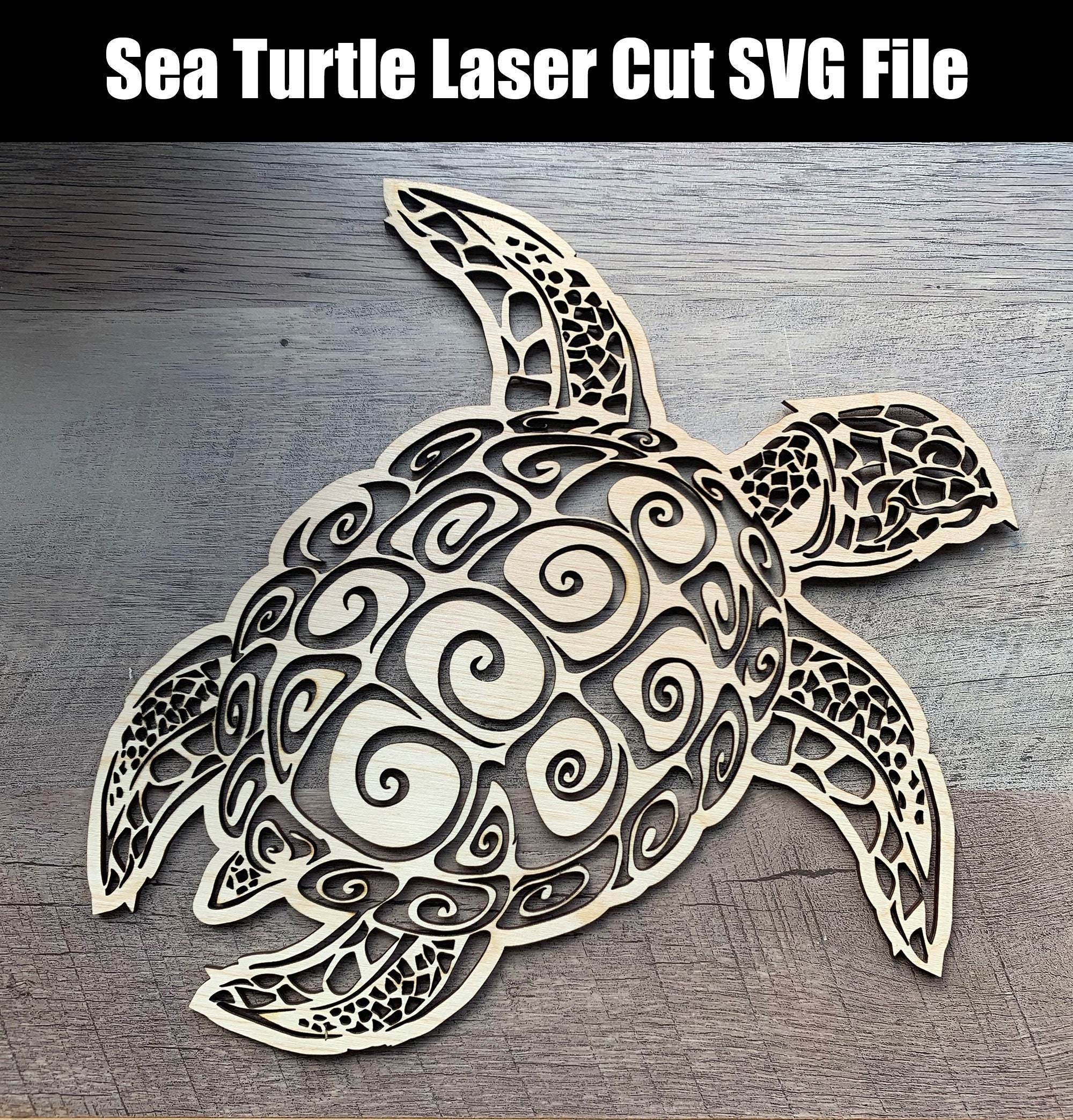 Sea Turtle SVG File Laser Engrave Sea Turtle File Sea Turtle - Etsy