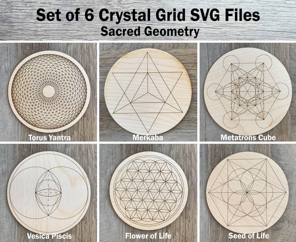 Crystal Grid SVG Files, Sacred Geometry Svg File, Sacred Crystal Grid ...