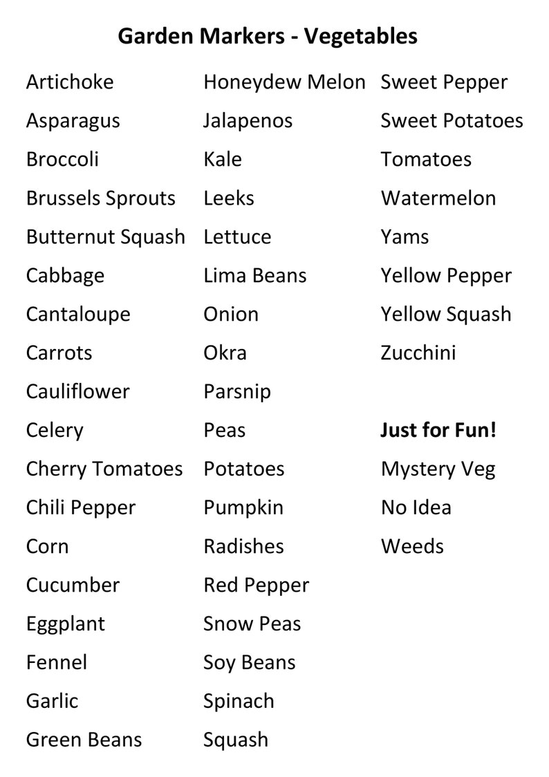 Garden Marker SVG Files Vegetable Markers Svg File Garden - Etsy