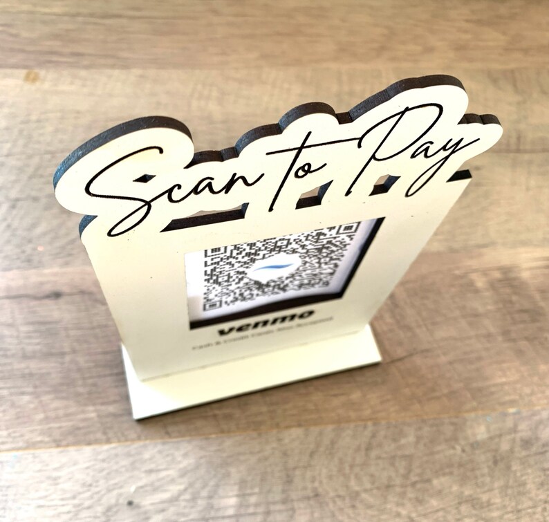 Point of Sale Scan to Pay Stand SVG, Scan to Pay Sign Svg File, Venmo ...