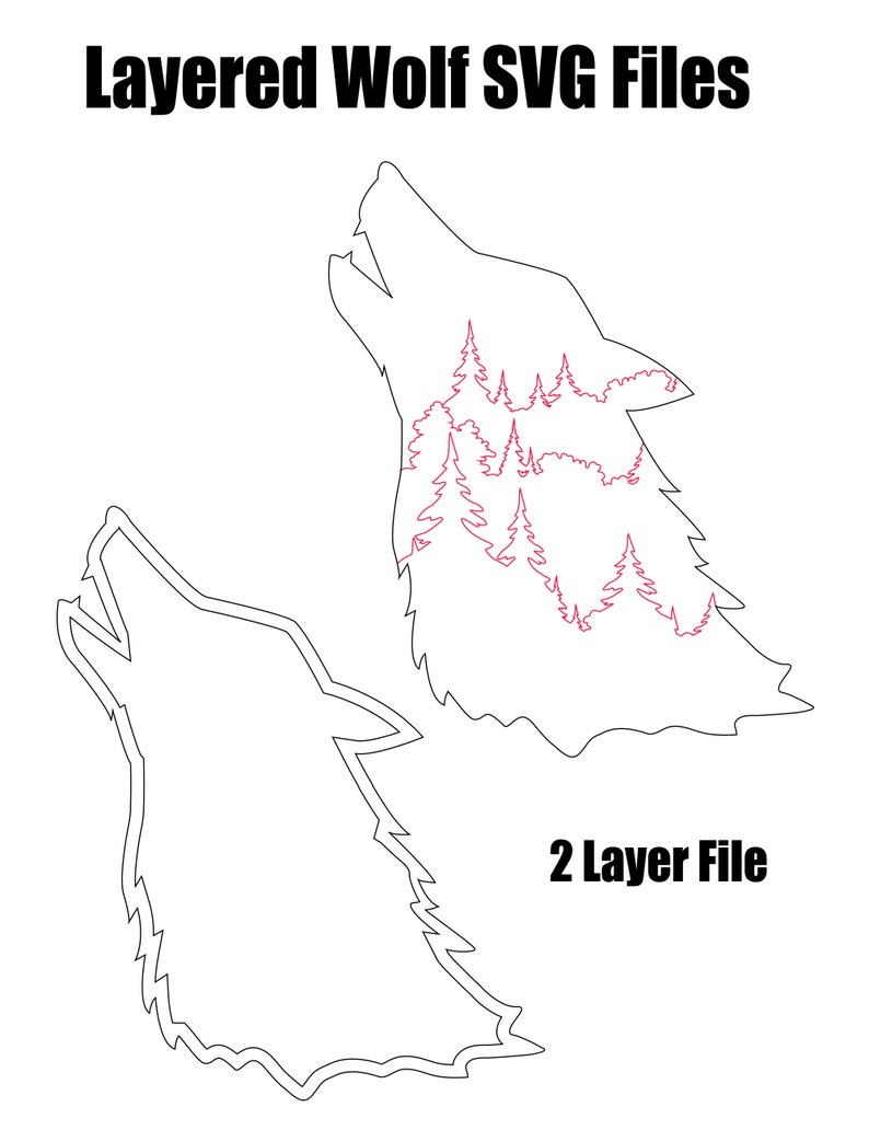 Layered Wolf SVG File, Multi Layer Svg File, Multi-layer Wolf Digital ...