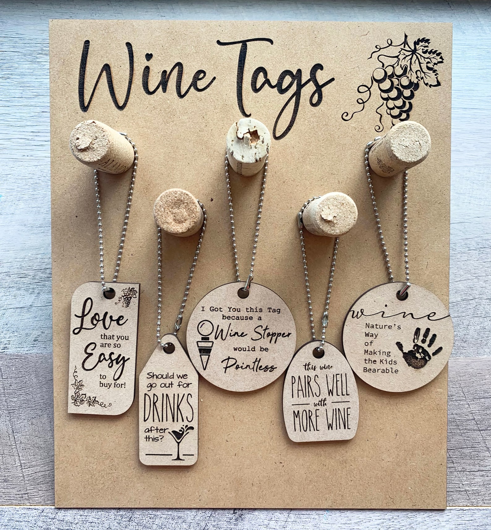 Wine Tag SVG Files Laser Engrave Svg Wine Tag Laser File - Etsy
