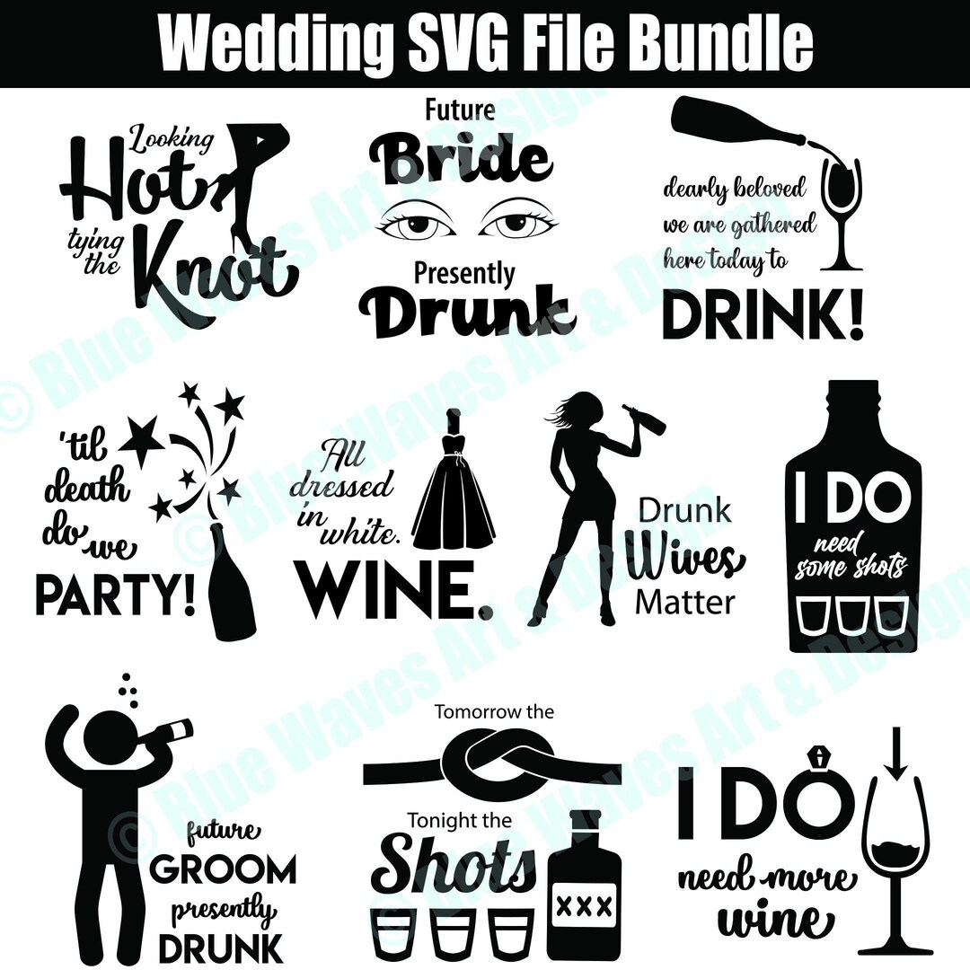 Wedding Bachelor Bachelorette Party SVG Bundle, Fun Wedding Party Svg ...