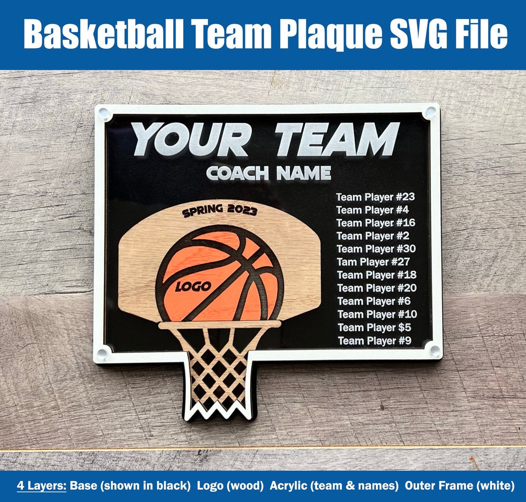 Basketball Team Plaque SVG File, Basketball Plaque Digital File, Sports ...