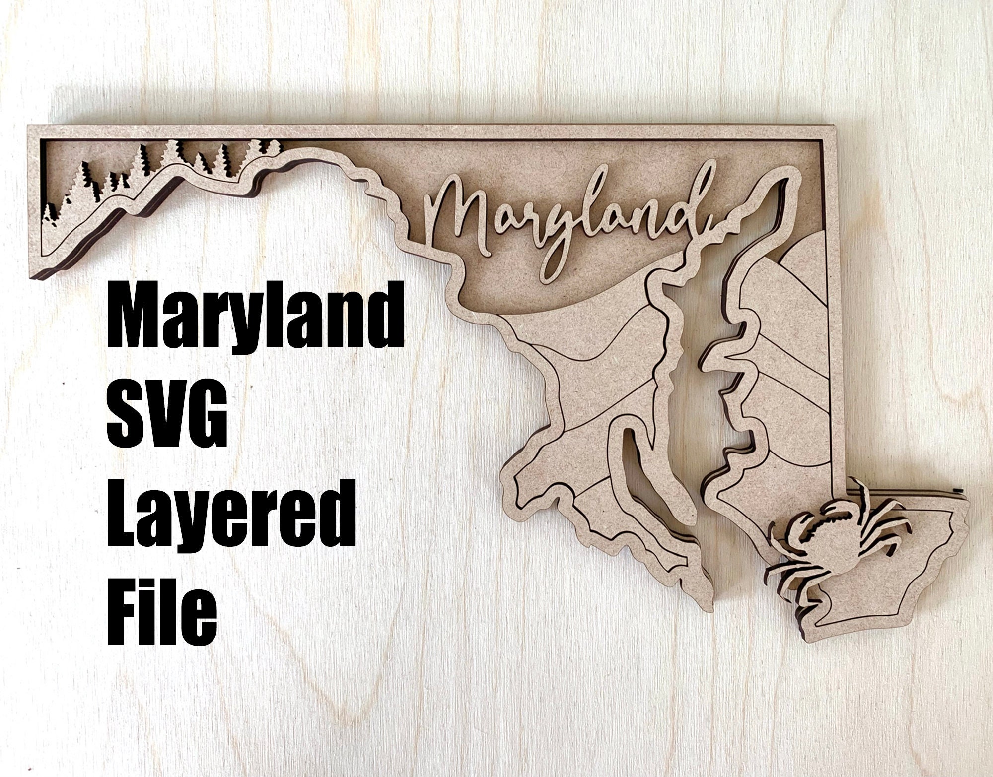 Maryland SVG Layered File Laser Engrave Svg Maryland Laser - Etsy