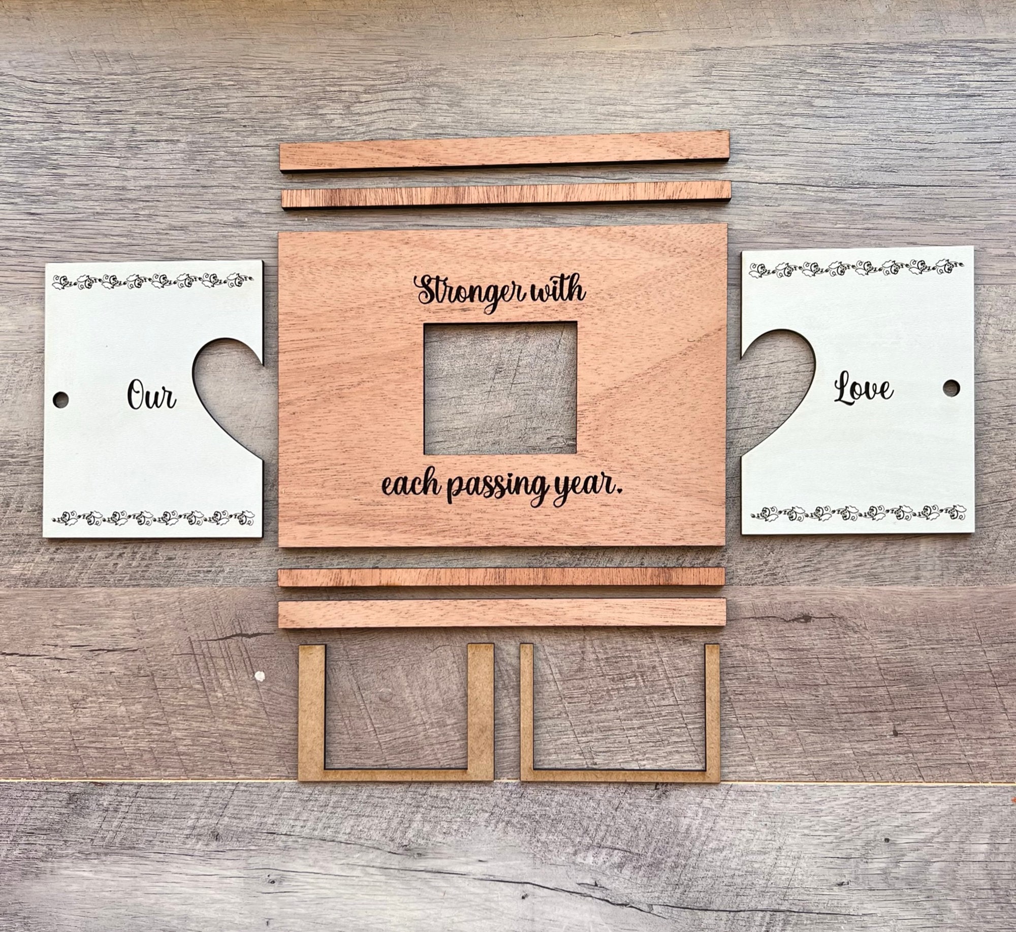 Valentine Photo Frame Card SVG File Laser Engrave Valentine - Etsy