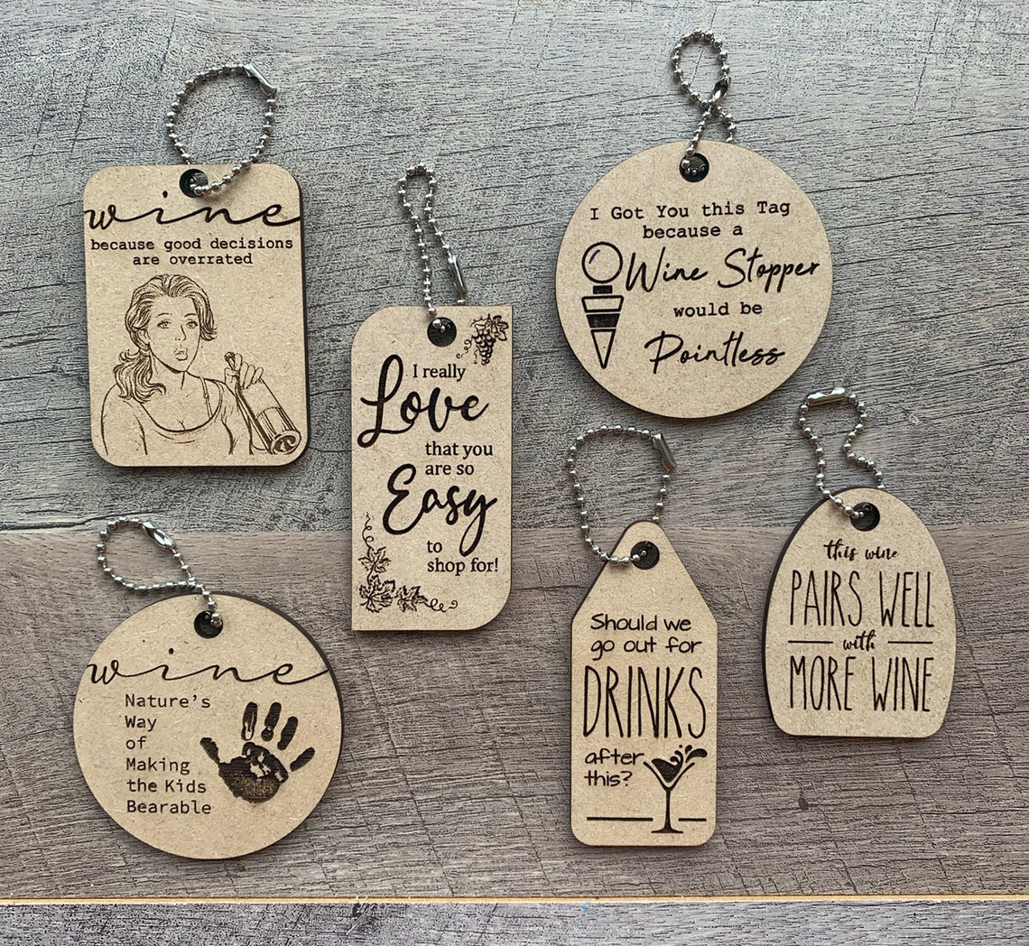 Wine Tag SVG File Laser Engrave Svg Wine Tag Laser File | Etsy