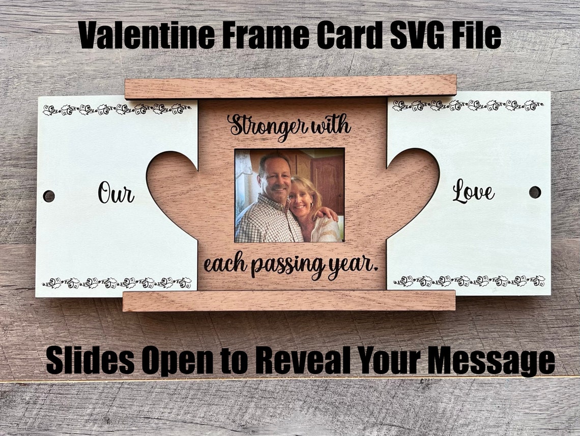 Valentine Photo Frame Card SVG File Laser Engrave Valentine - Etsy
