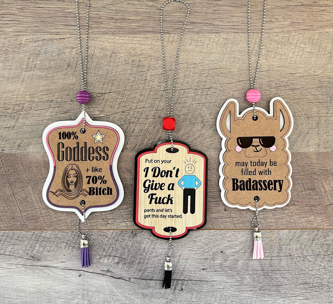 Sweary Motivations Car Charms SVG File Bundle Car Charm Svg - Etsy
