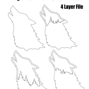 Layered Wolf SVG File, Multi Layer Svg File, Multi-layer Wolf Digital ...