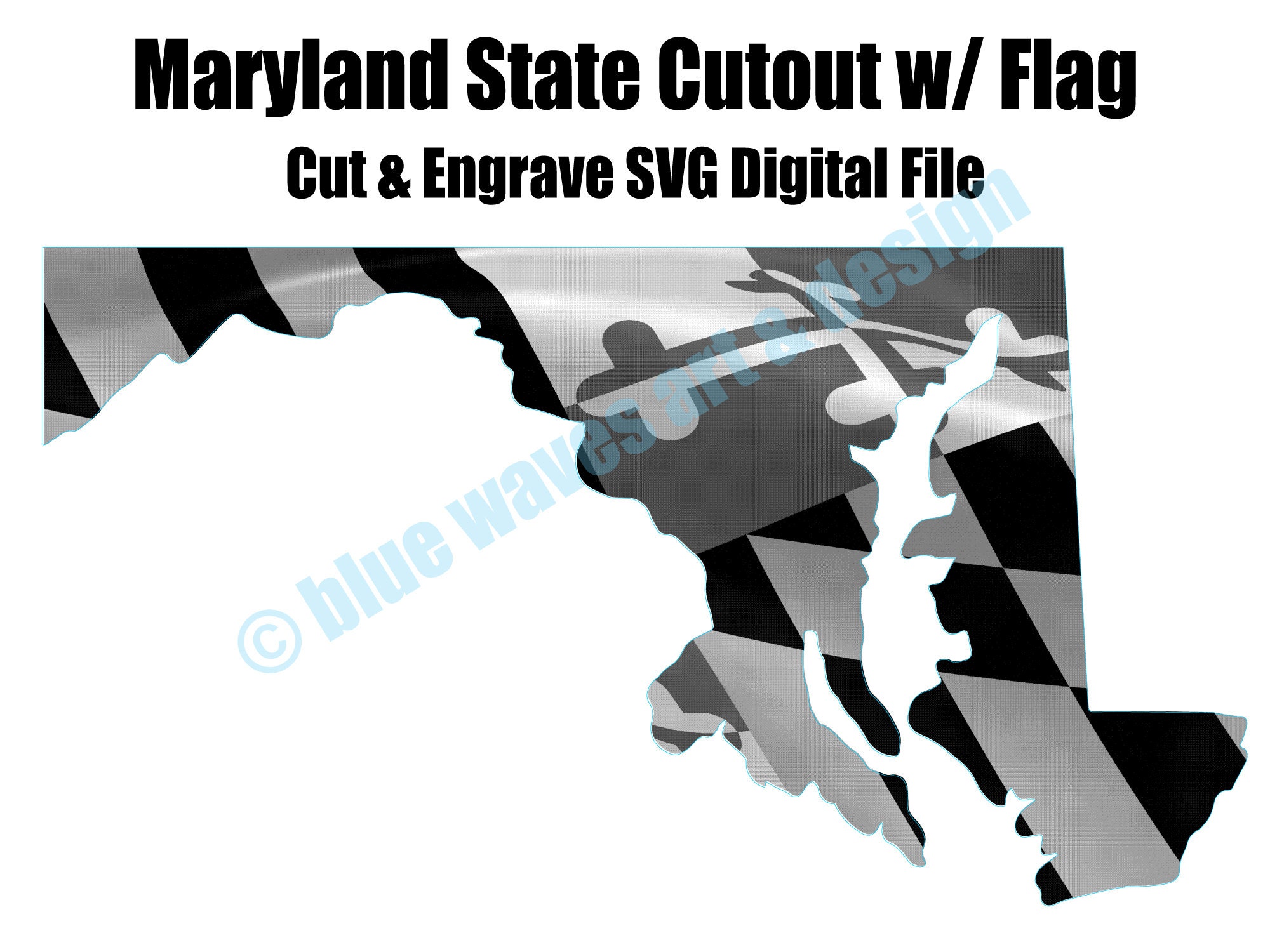 Maryland SVG File Laser Engrave Svg Maryland State Cutout | Etsy