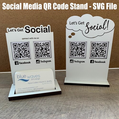 Social Media QR Code Stand SVG Social Media Sign Svg QR Code - Etsy
