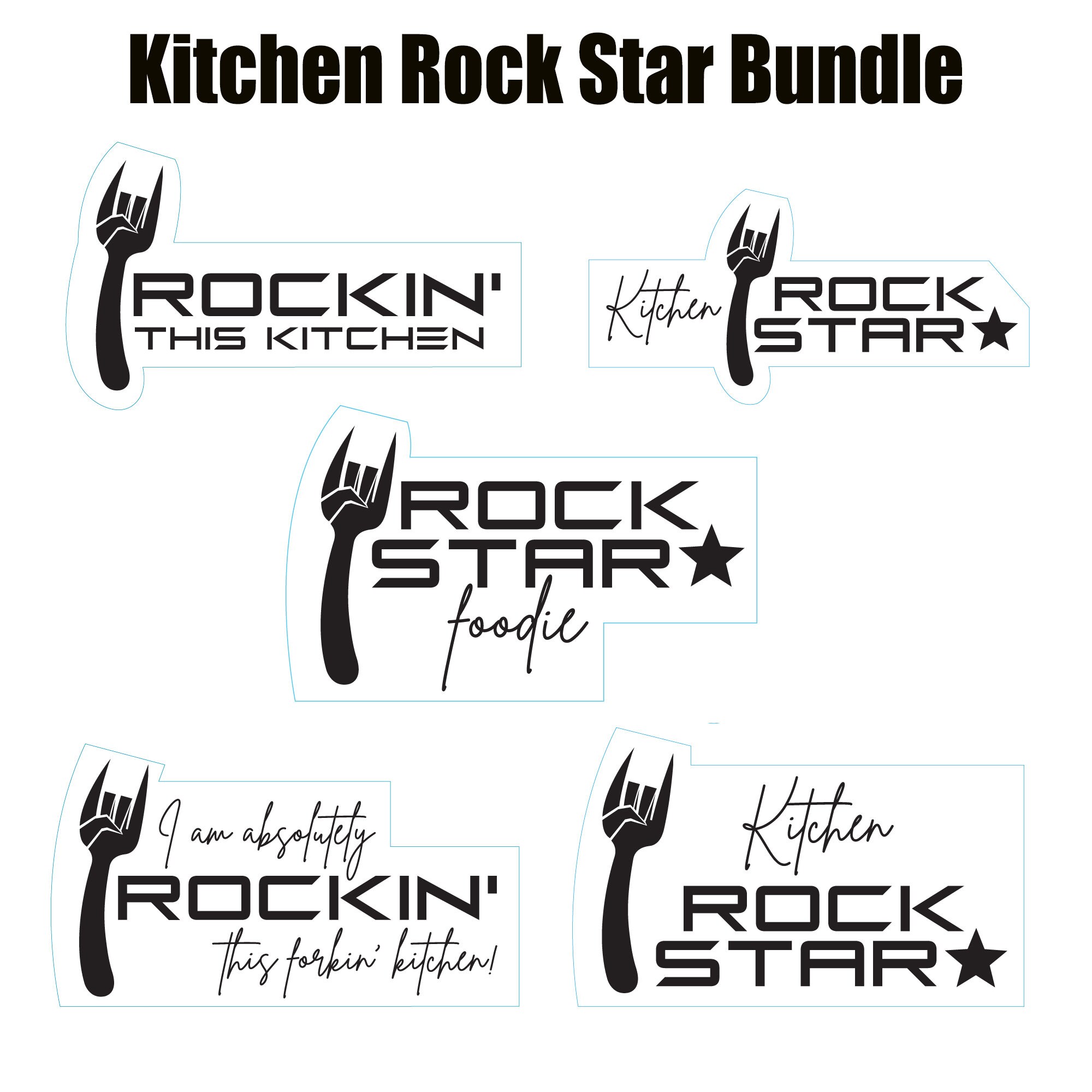 Kitchen Rock Star, Kitchen SVG Bundle, Laser File Bundle, Laser SVG ...