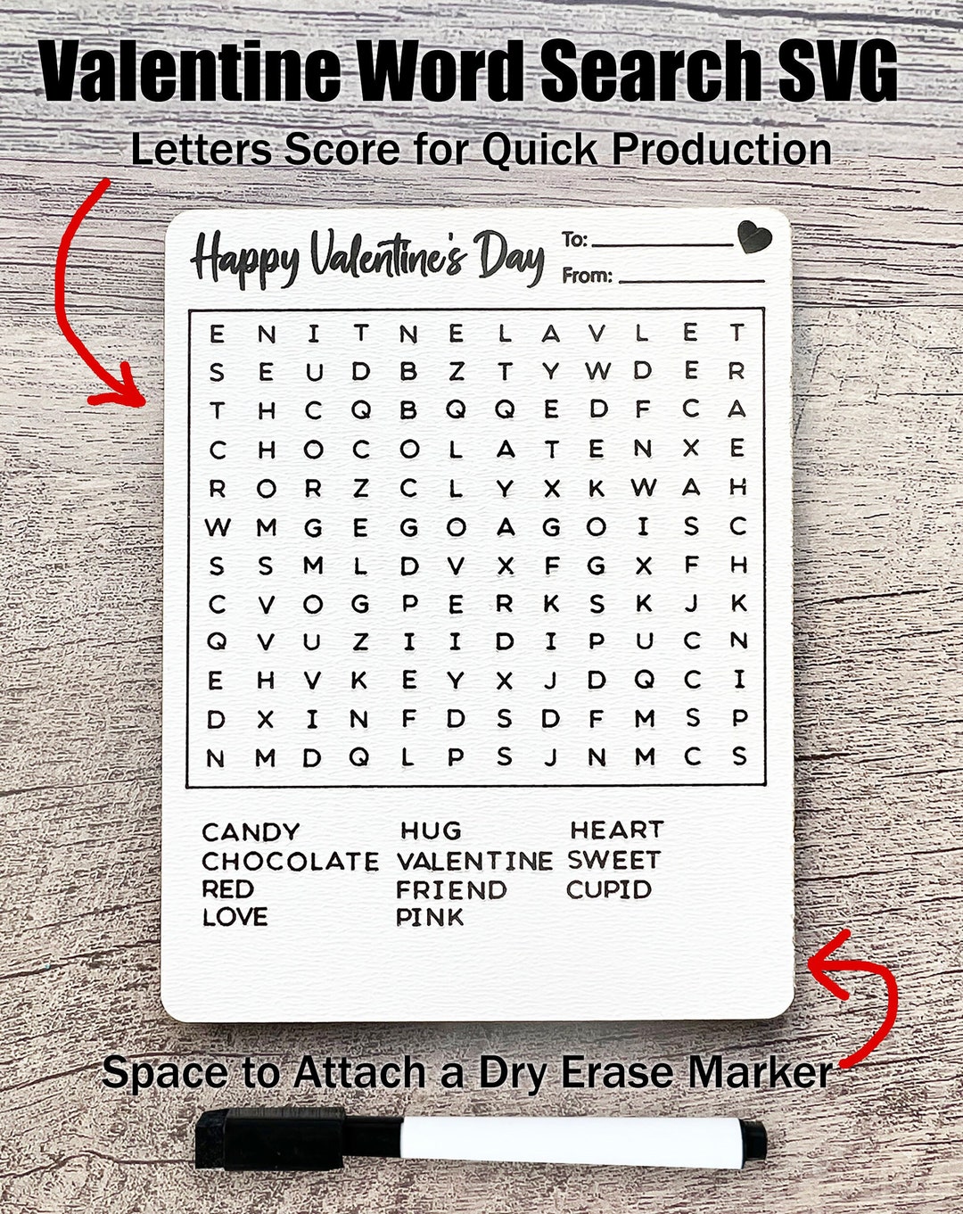 Valentine Word Search SVG File, Valentine's Day Svg File, Word Search ...