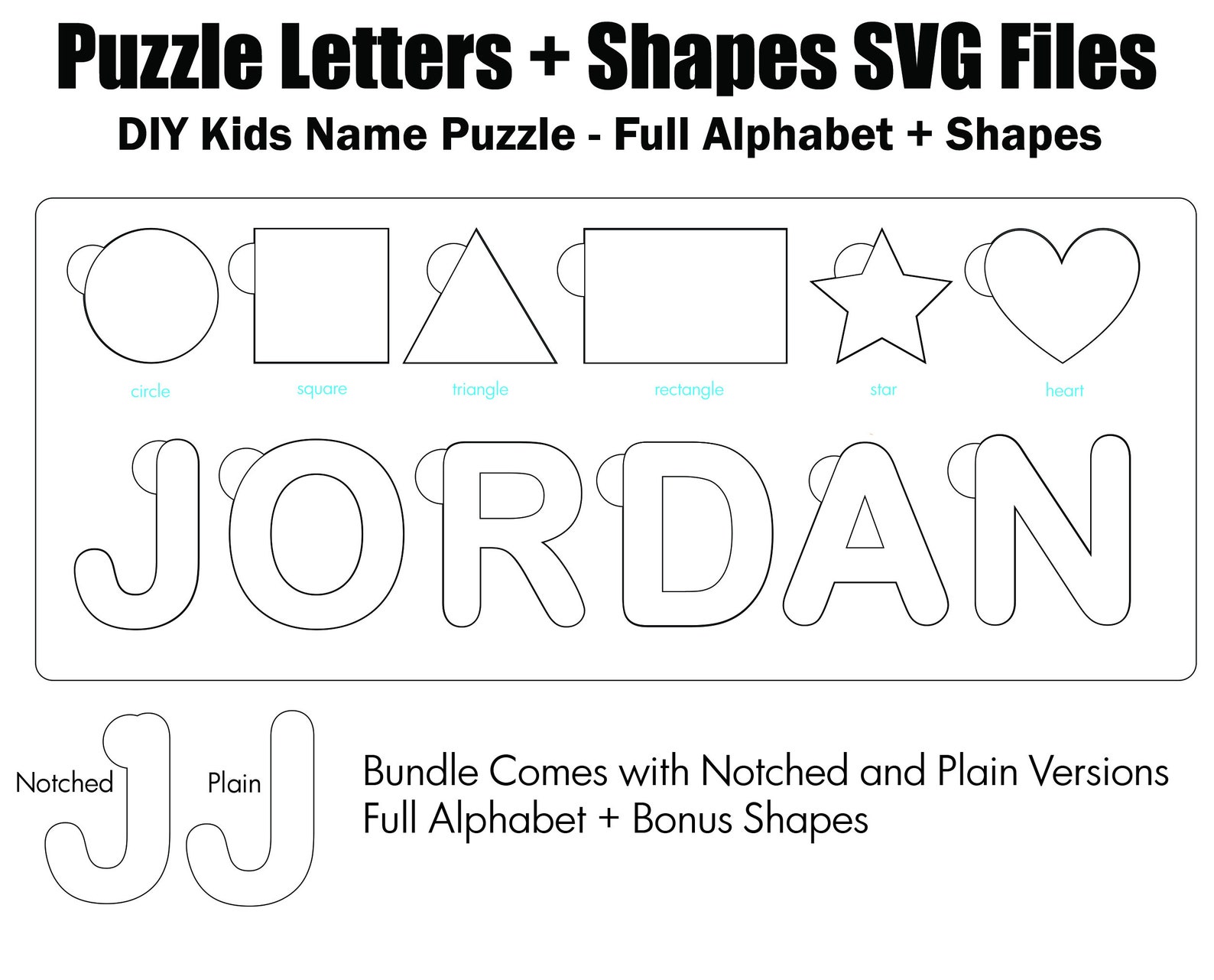 Kids Name Puzzle SVG Files Alphabet Svg Files DIY Child Name - Etsy