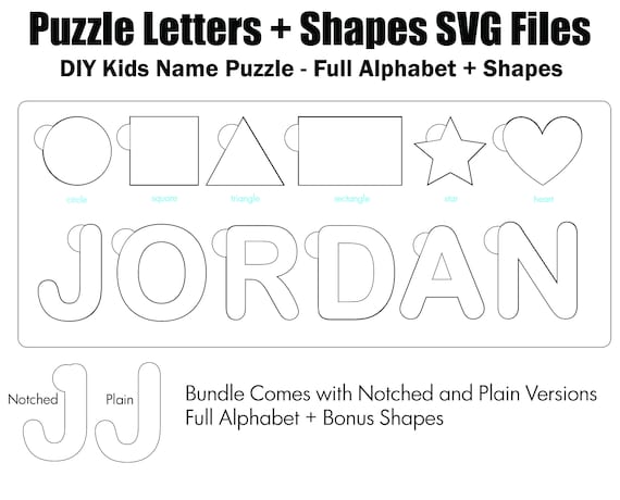 Kids Name Puzzle SVG Files Alphabet Svg Files DIY Child Name - Etsy