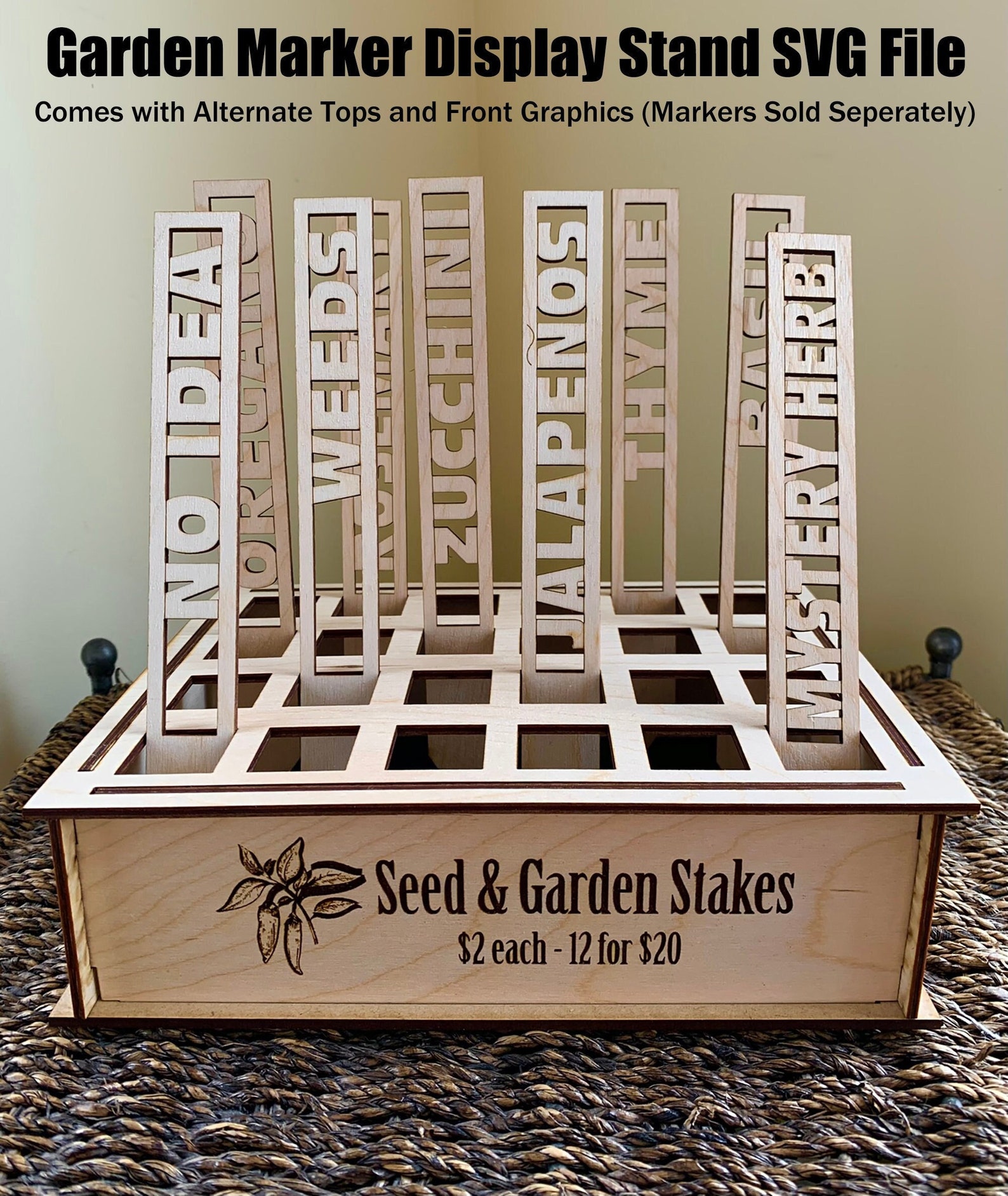 Garden Marker Display Stand SVG File Garden Marker Display - Etsy