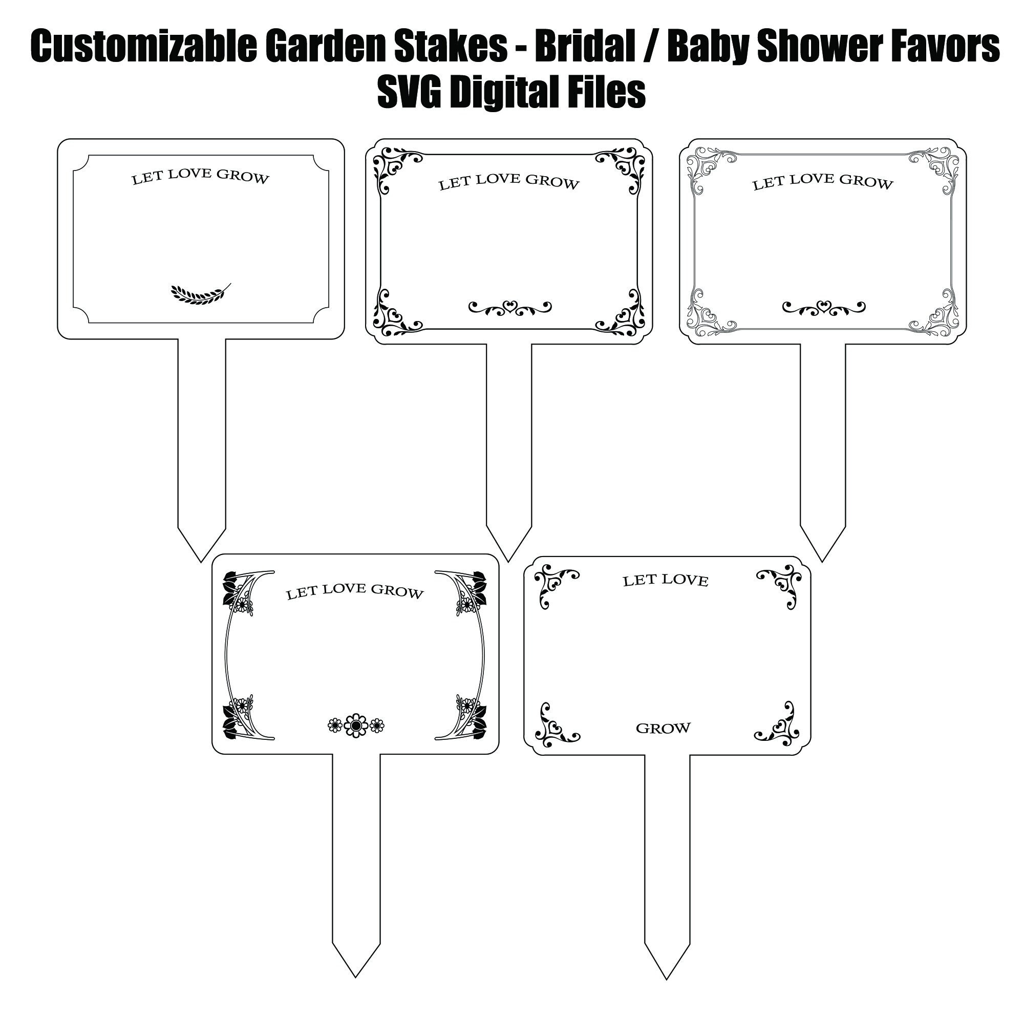 Customizable Garden Stake SVG File Wedding Favor Svg Bridal - Etsy