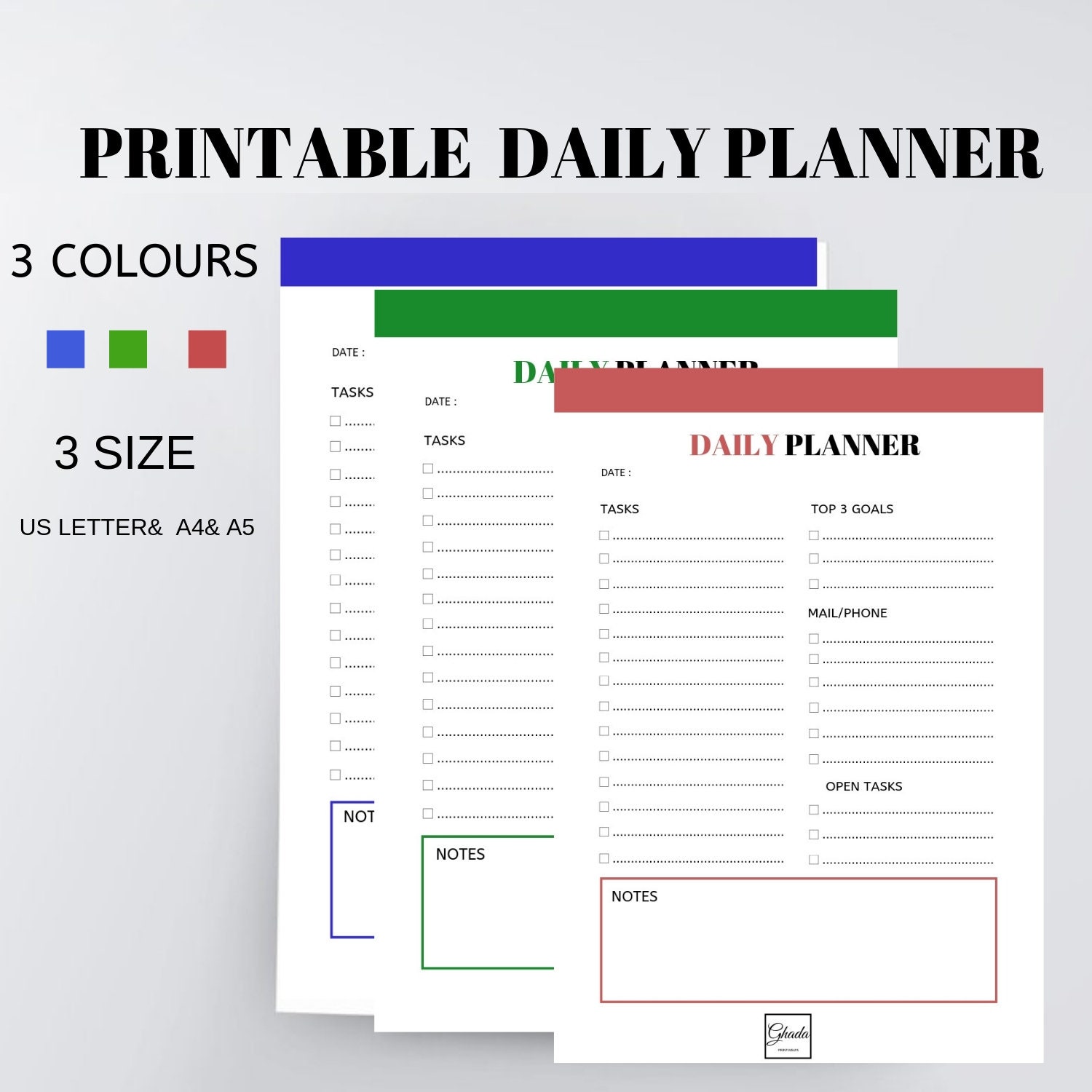 Printable Daily Planner inserts for Plannerprintable Planner - Etsy