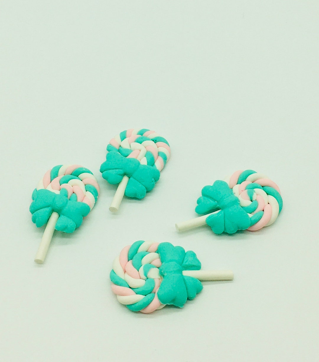 Lollipop Cabochons, Fake Food, Clay Lollipop With Bow, Fake Candy, Fake ...