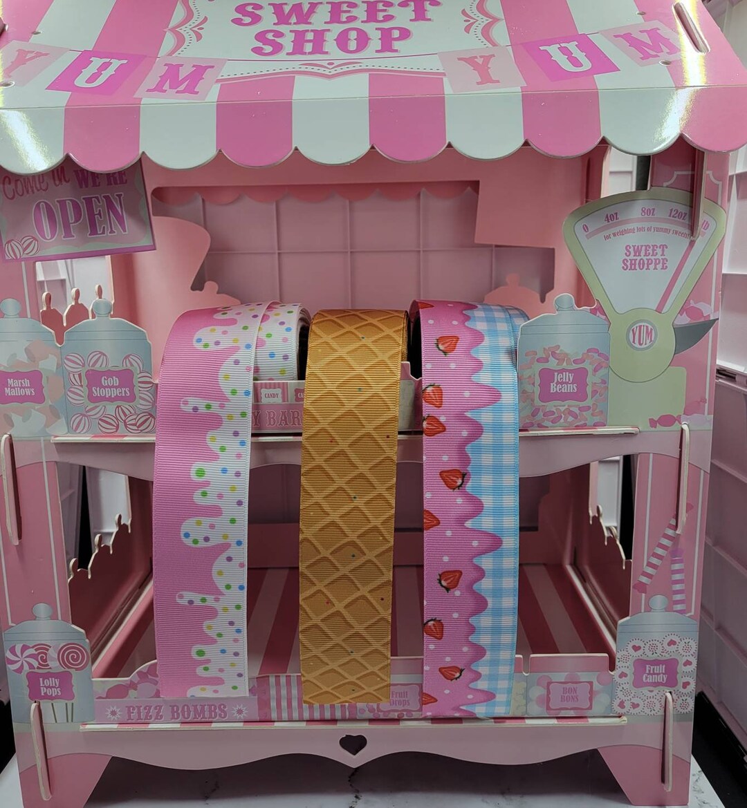 Ribbon, Wire Free Ribbon, Hair Bow Ribbon, Grosgrain, Ice Cream Design ...