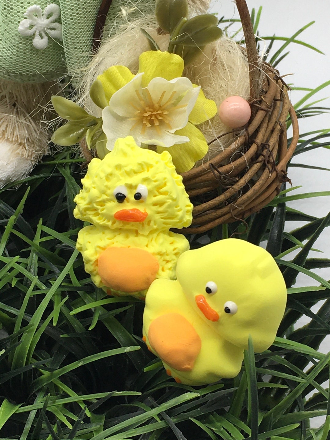 Faux Chicks, Faux Marshmallow Chickens, Easter Decorations, Photo Prop ...