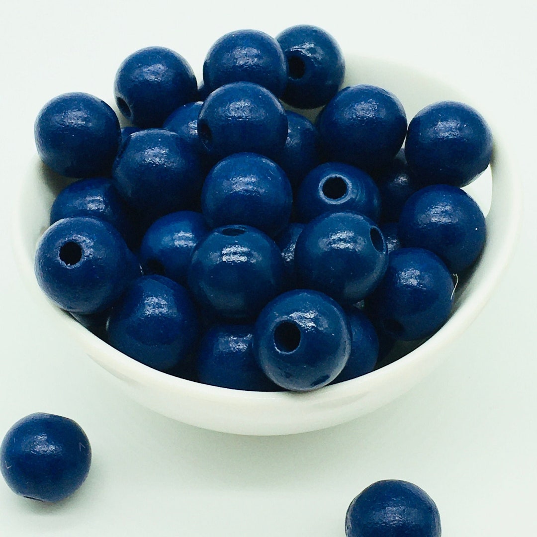 Wood Beads, Dark Blue Beads, Garland Beads, Home Decor, Tiered Tray ...