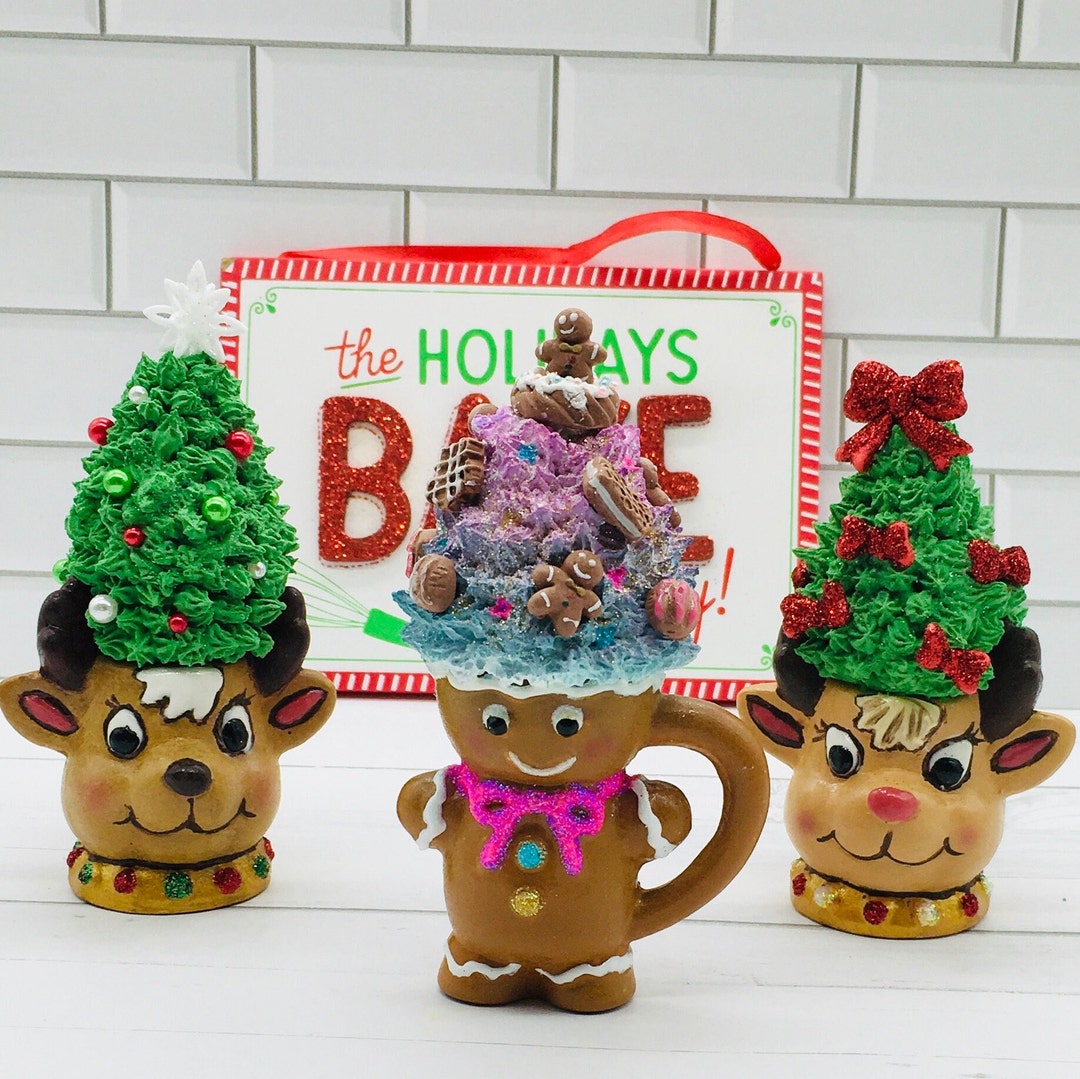 Gingerbread Decor, Reindeer, Faux Christmas Tree, Faux Whipped Topping ...