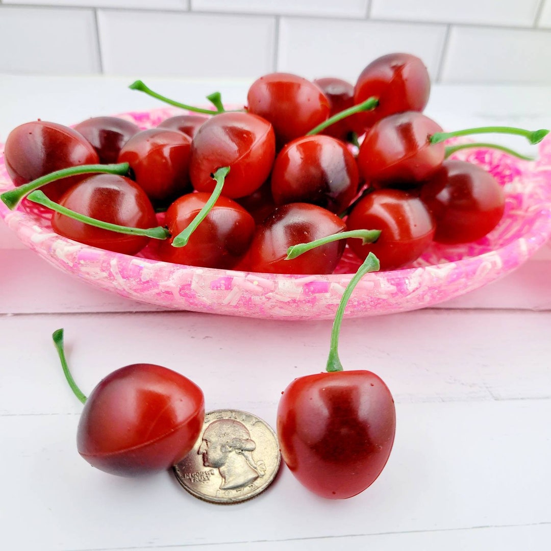5 Pieces Realistic Cherries, Fake Food, Fake Bake Supplies, Tiered Tray ...
