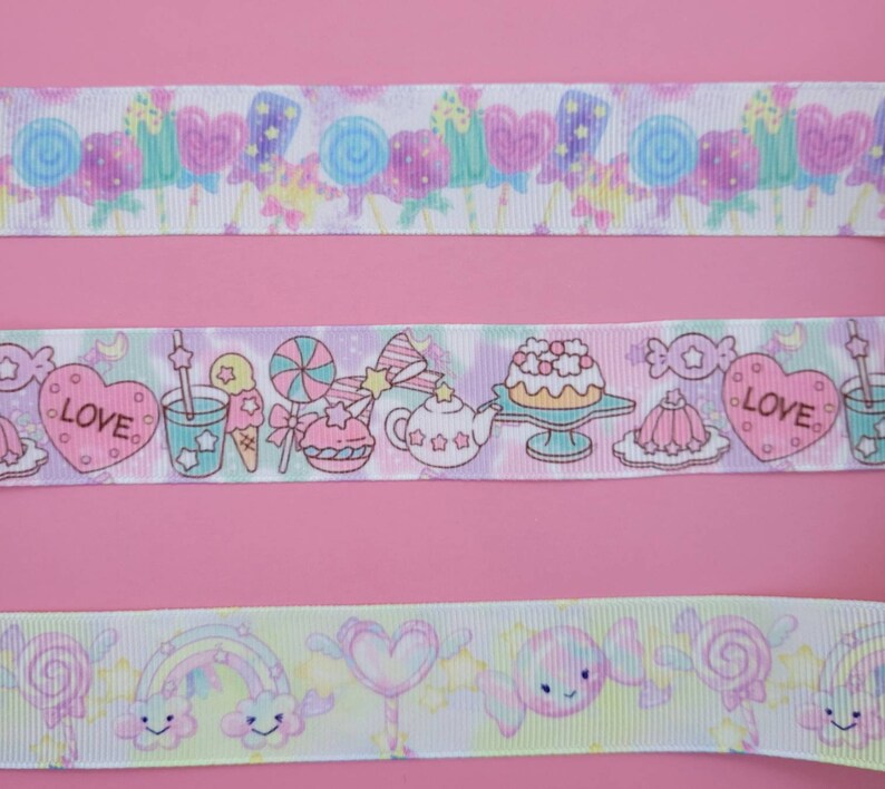1 Inch Grosgrain Ribbon Candy Theme Printed Hairbow Ribbon - Etsy