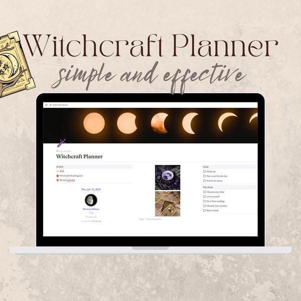 Notion Witchcraft Template Etsy Australia