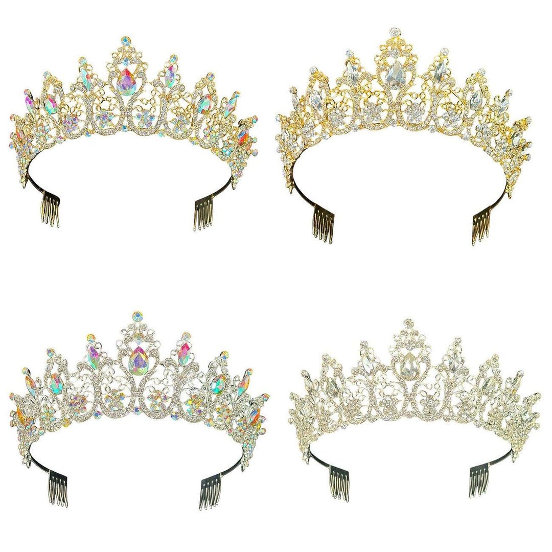 Clydia Exquisite Sparkling Floral Theme Rhinestone Tiara - Etsy
