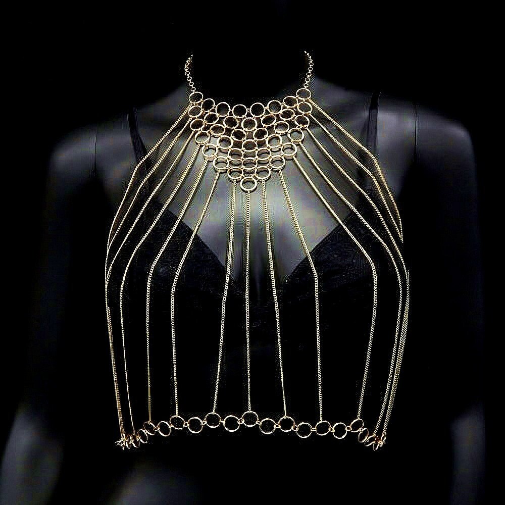 Luxspecialty Crop Top Multilayered Body Chain - Etsy