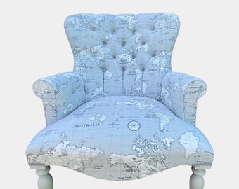World Map Armchair - Etsy UK