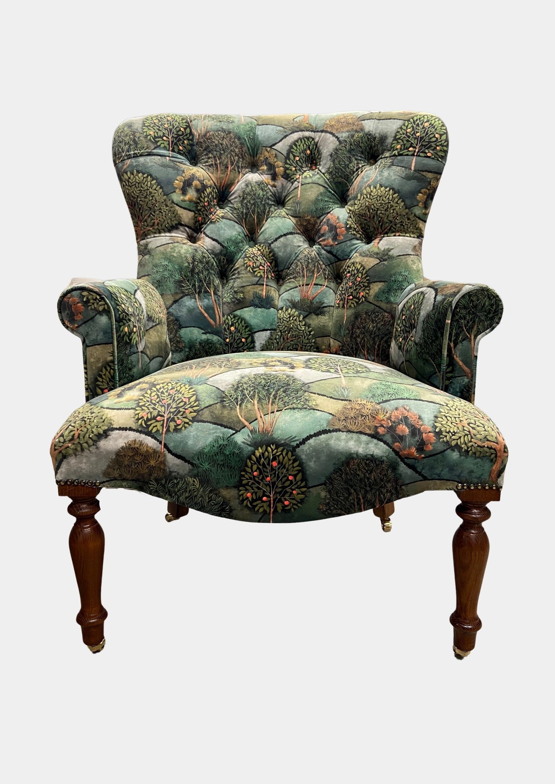 Armchair Chair Seat in a Printed Tree Design in Green on - Etsy UK