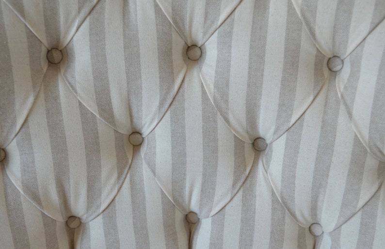 Armchair Chair Seat White & Grey Stripe Linen. Handmade in UK - Etsy UK