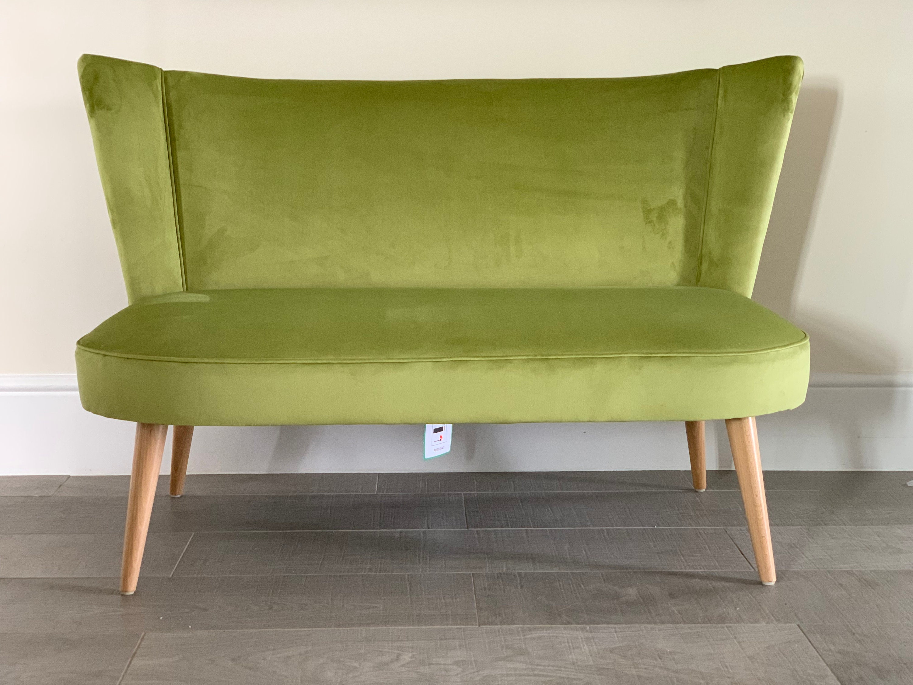 Two Seater Cocktail Sofa Bench Seat in Sage/apple Green Velvet | Etsy UK