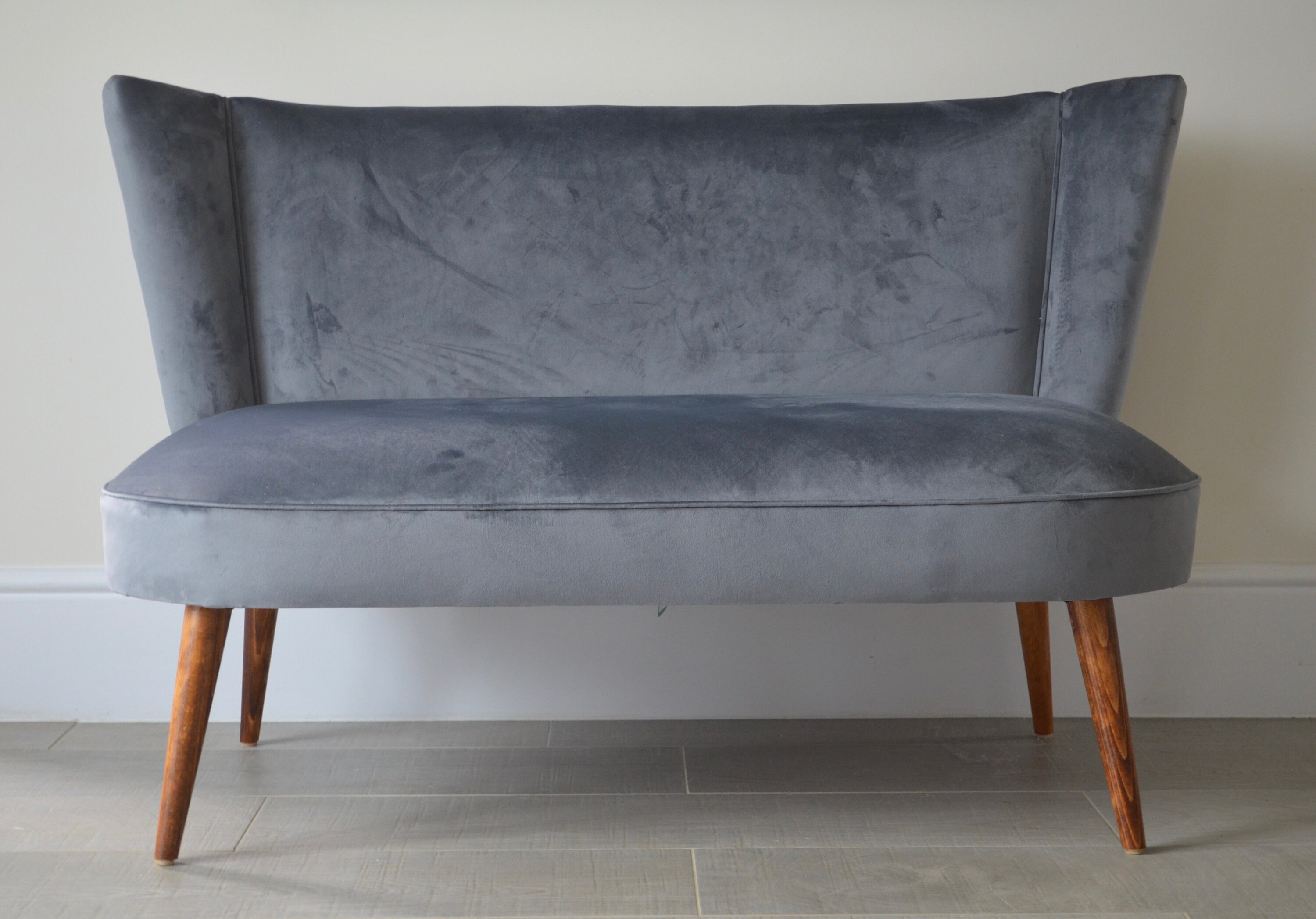 Two Seater Cocktail Sofa Chair Bench Seat in Plain Dark Grey - Etsy