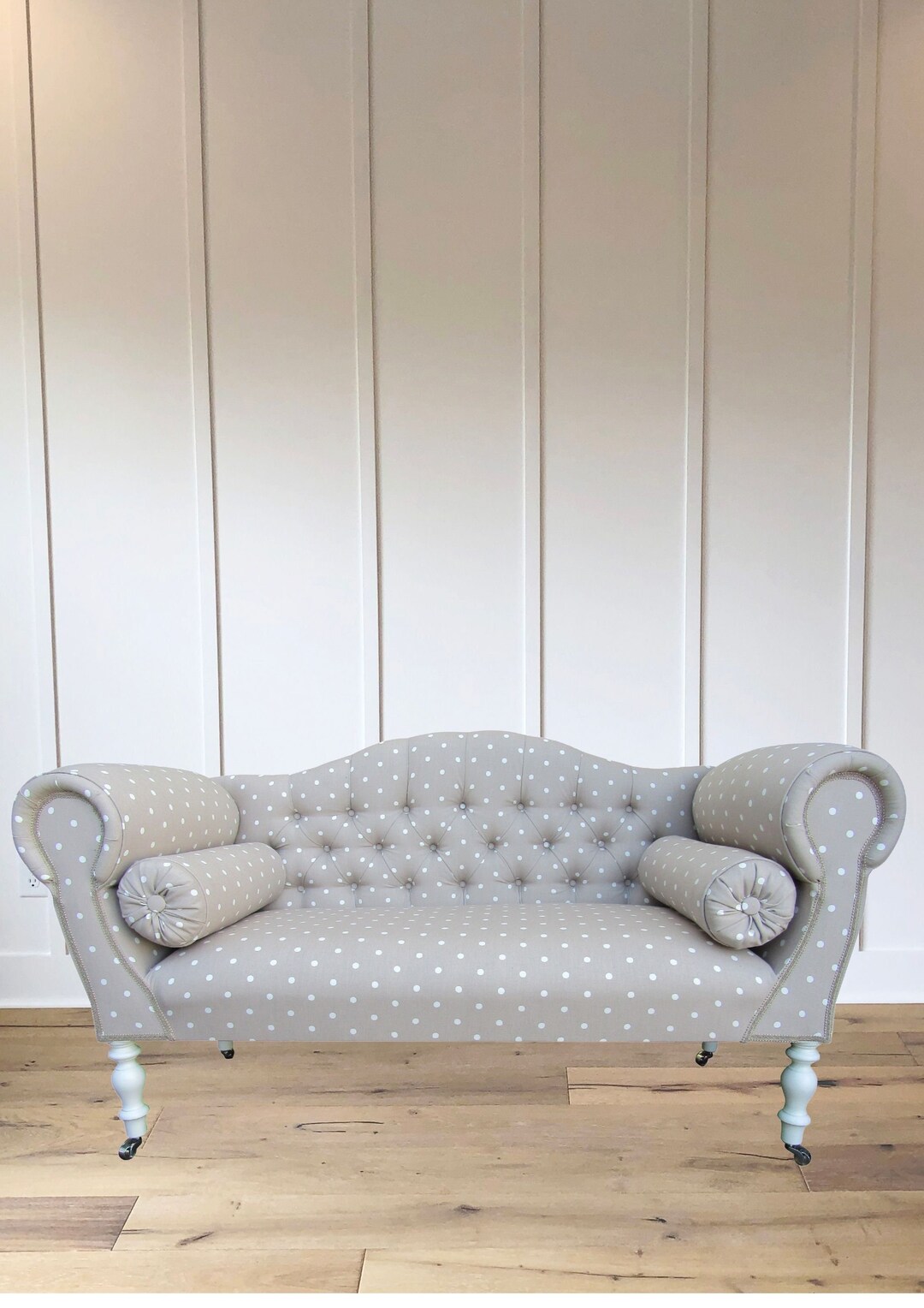 Double Ended Sofa Bench Seat in Clark and Clark Spotty Beige and Cream ...