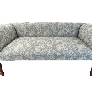 Occasional Small Sofa,bench, Seat Covered in a Printed Duck Egg Bird ...