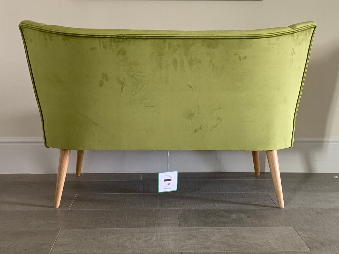 Two Seater Cocktail Sofa Bench Seat in Sage/apple Green Velvet | Etsy UK