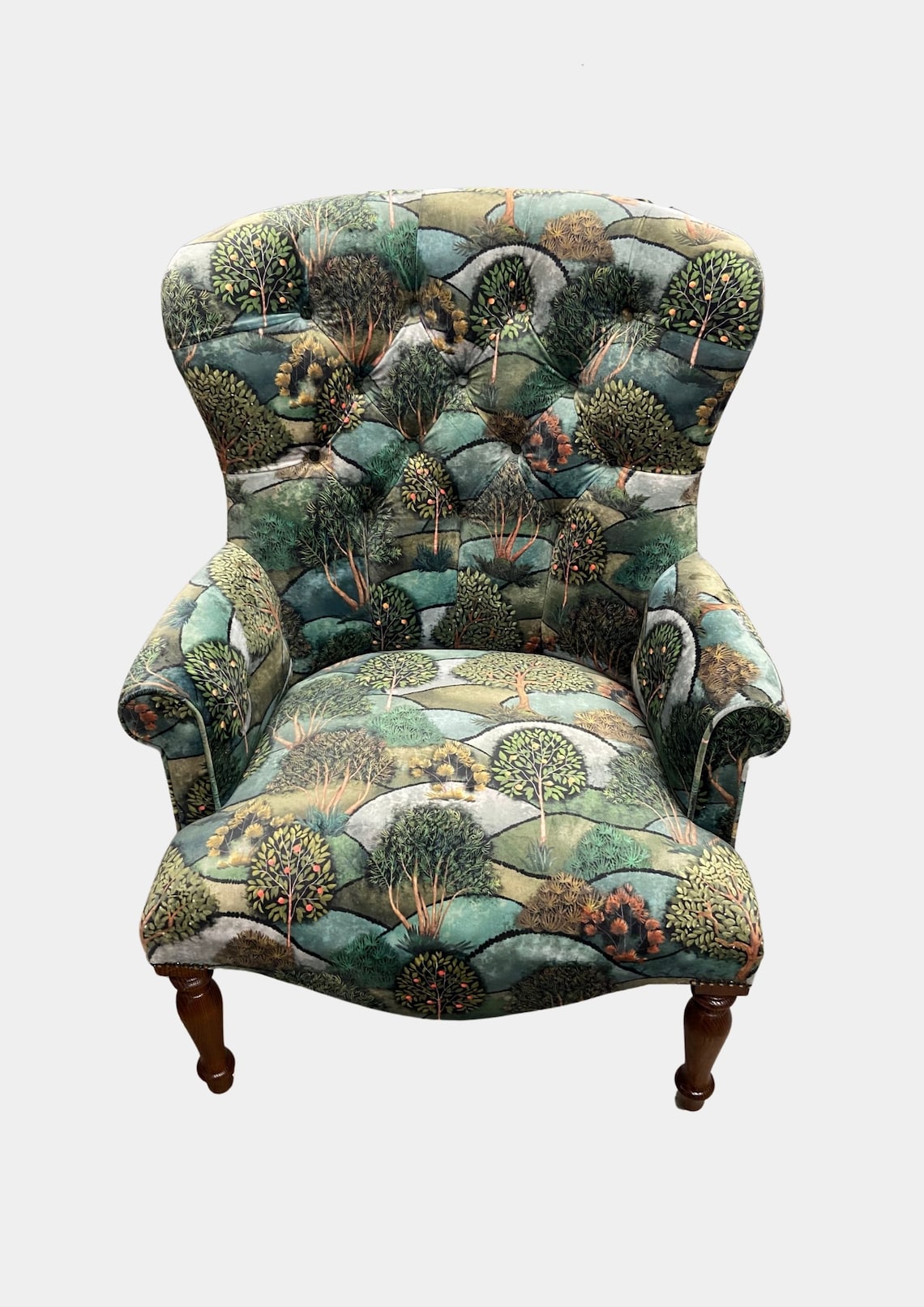 Armchair Chair Seat in a Printed Tree Design in Green on - Etsy UK