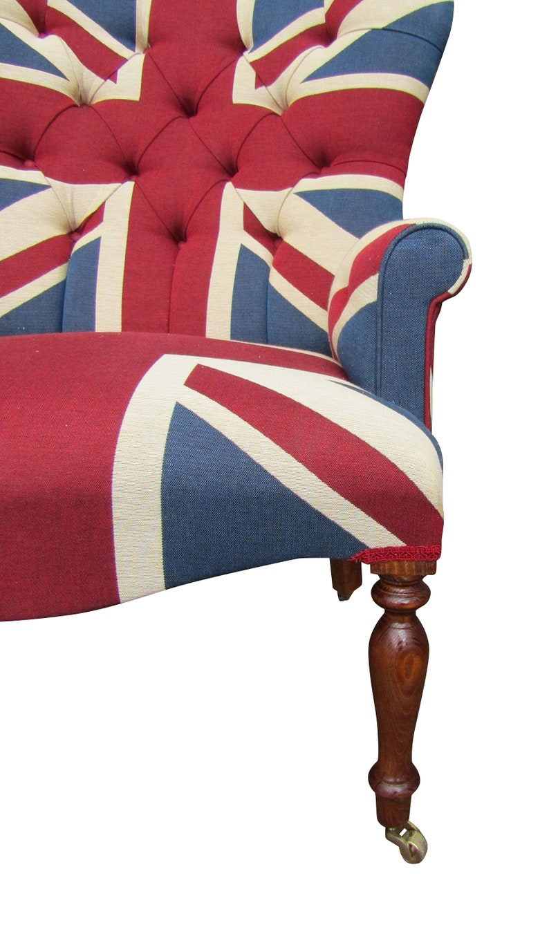 Large Woven Union Jack Armchair Chair Seat Blue Red White. Made in the ...