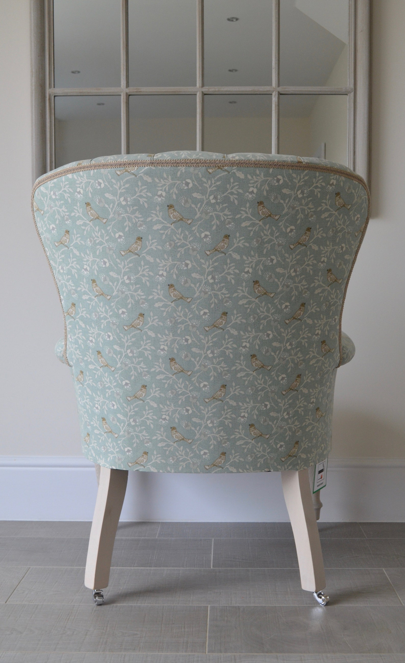 Duck Egg Flowers and Bird Print Armchair Chair Seat - Etsy UK