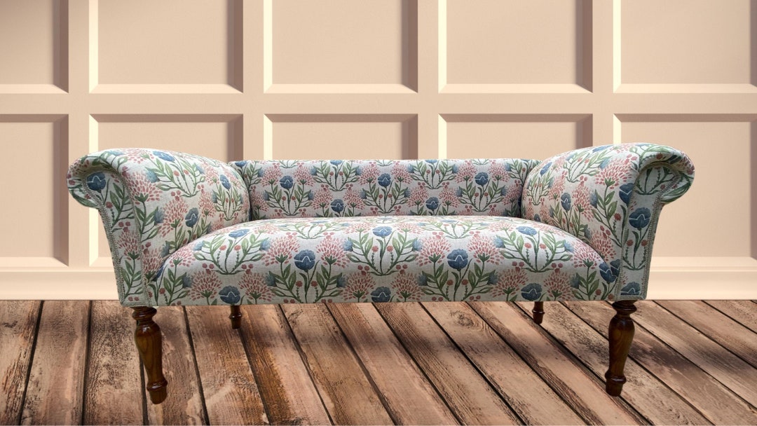 Occasional Small Sofa/bench/seat Covered in Printed Red/blue/green ...