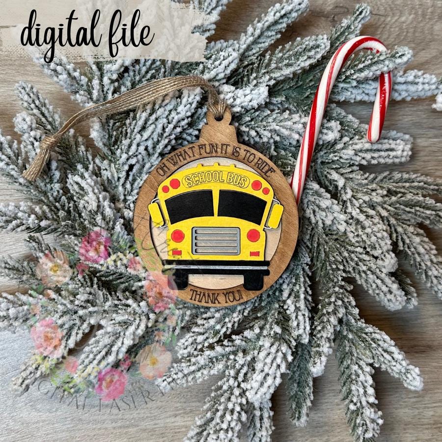 School Bus Ornament File | Bus Driver Christmas Gift | Bus Driver ...