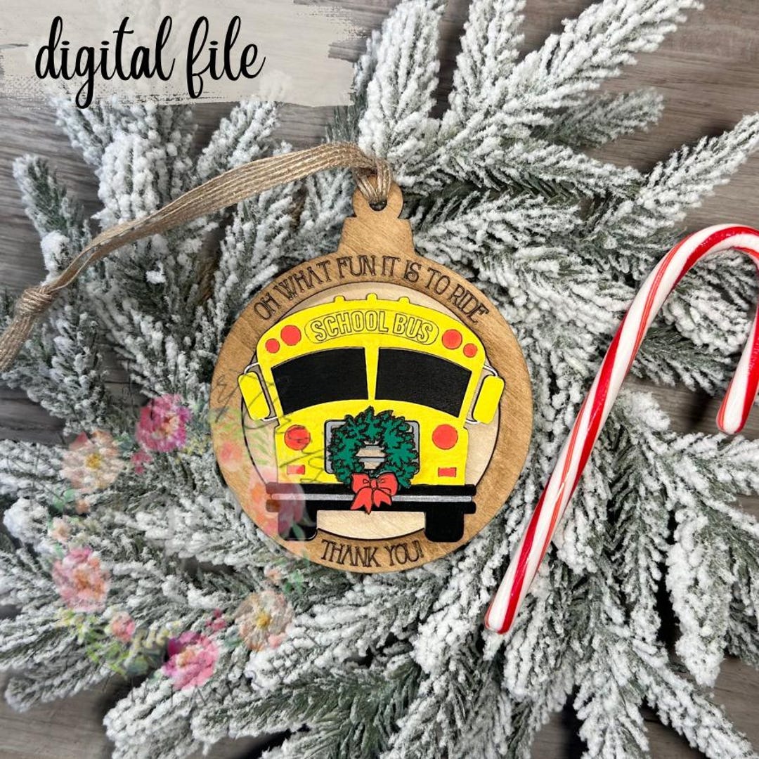 School Bus Ornament File | Bus Driver Christmas Gift | Bus Driver ...