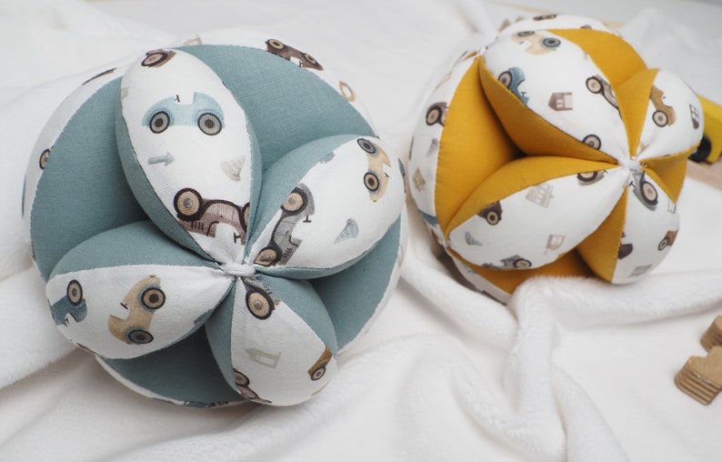 Retro Car Pattern Montessori Ball, Soft Ball, Puzzle Ball, Amish Ball ...