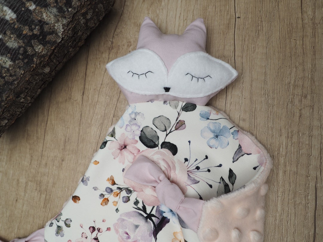 Vintage Floral Fox Baby Comforter, Minky Blanket, Handmade Toy - Etsy UK
